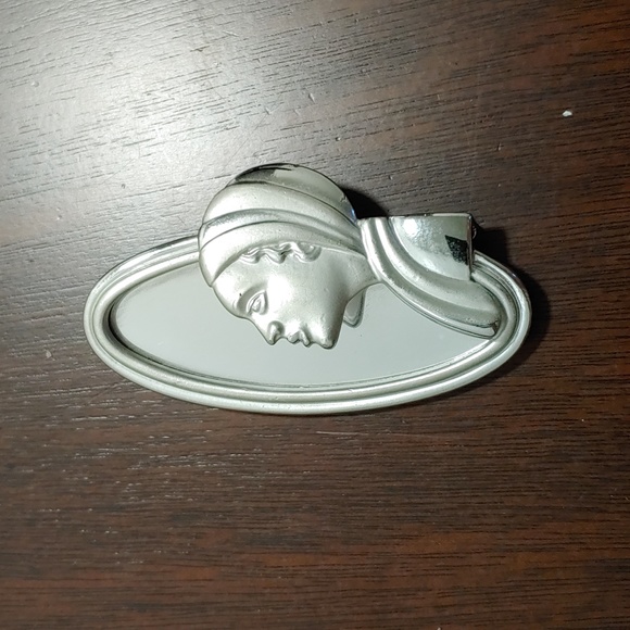 Ajc | Jewelry | Vintage Art Deco Lady At Mirror Pin | Poshmark